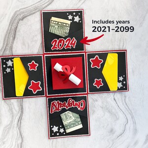 Graduation Exploding Box SVG, Graduation Box Card Holder Pdf ...