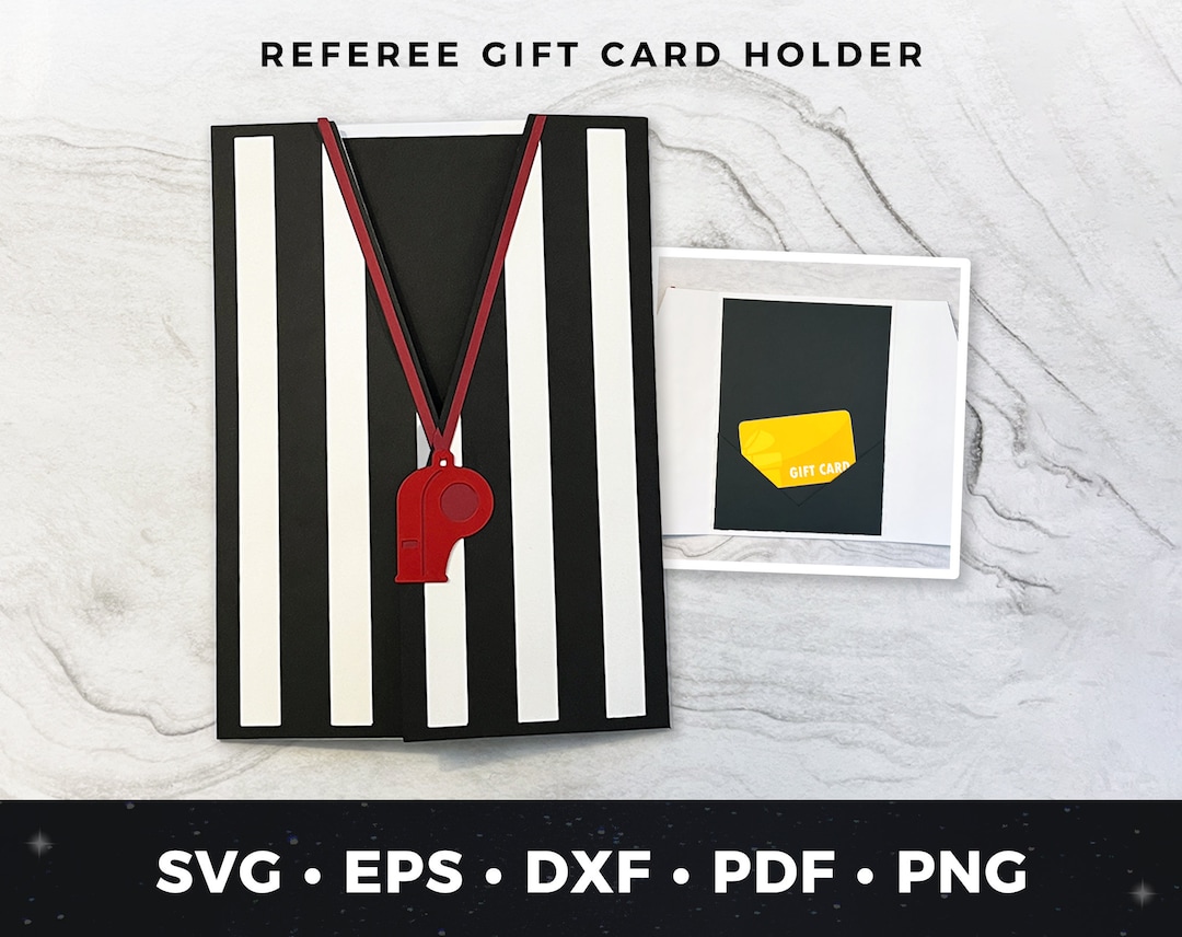 Referee Gift Card Holder SVG, Sports Official Gift Png, Soccer Referee ...