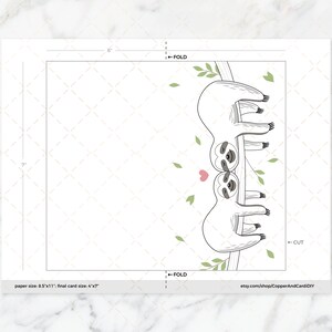 Printable Sloth Card, Cute Sloth Card, Sloth Birthday Card, Cute ...