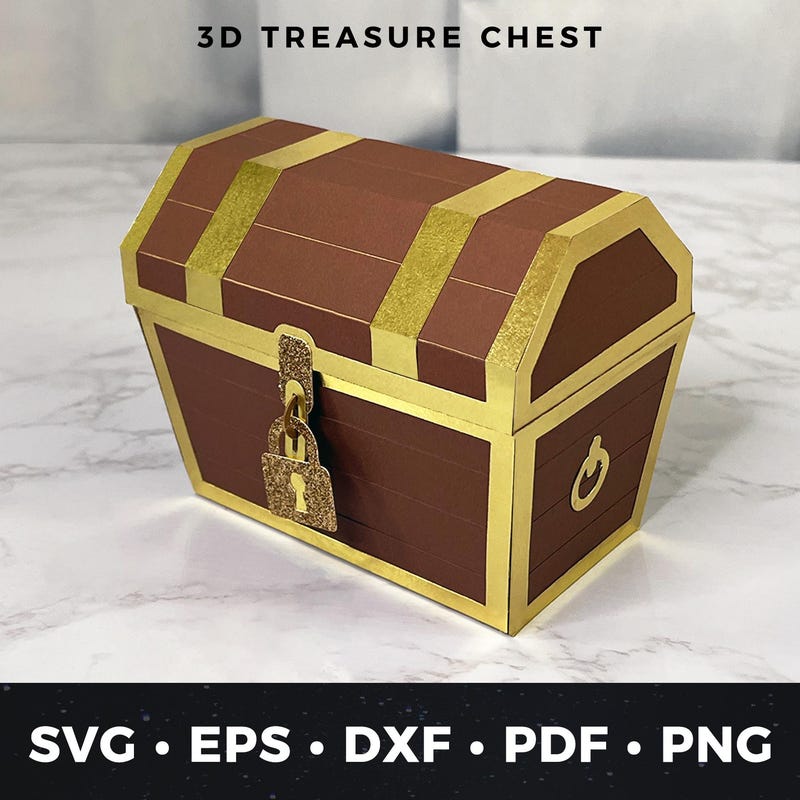 3d Svg Treasure Chest Box - Etsy