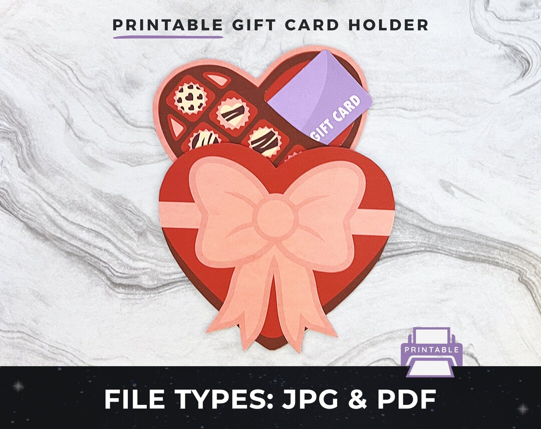 Printable Valentine's Day Gift Card Holder, Print Valentine Money ...