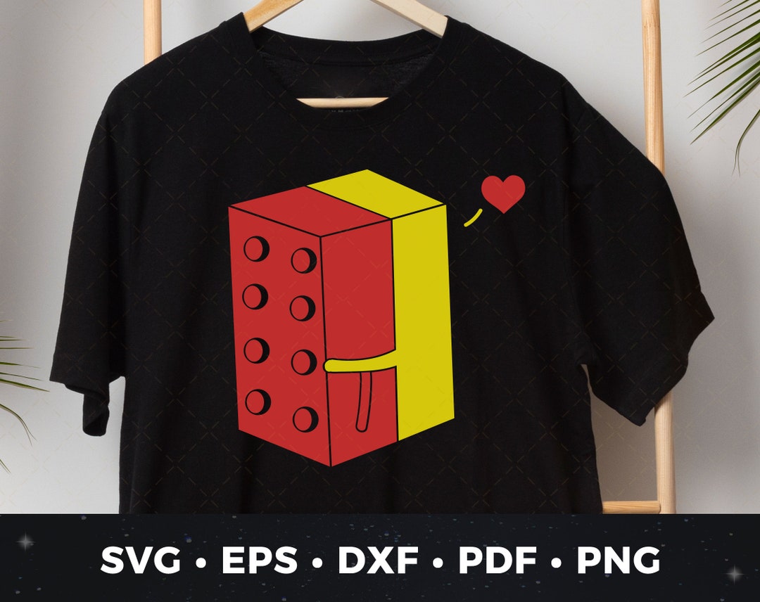 Loving Building Blocks Couple SVG | Hugging Toy Bricks With Heart ...
