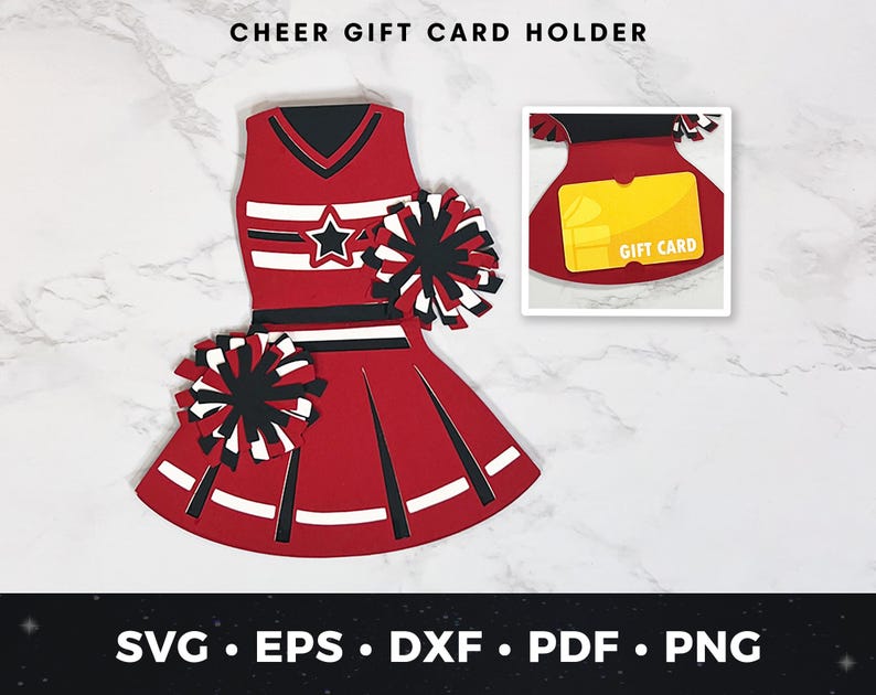 Cheer Gift Card Holder SVG, Cheerleading Gift Card, Cheerleader Card ...