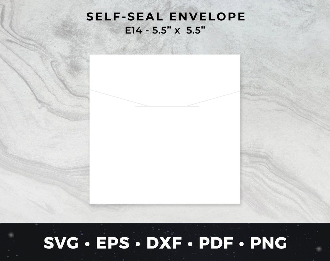 E14: 5.5" X 5.5" - Reusable Self Sealing Envelope Svg, Envelope Svg ...