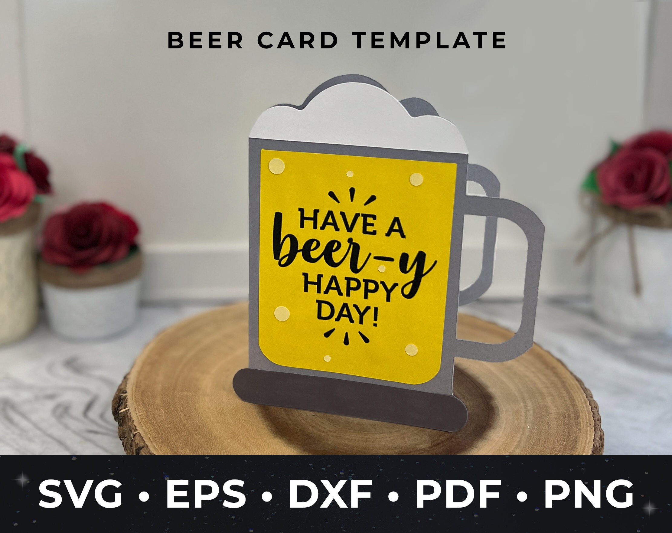 Personalised Beer Glass Biscuit Card