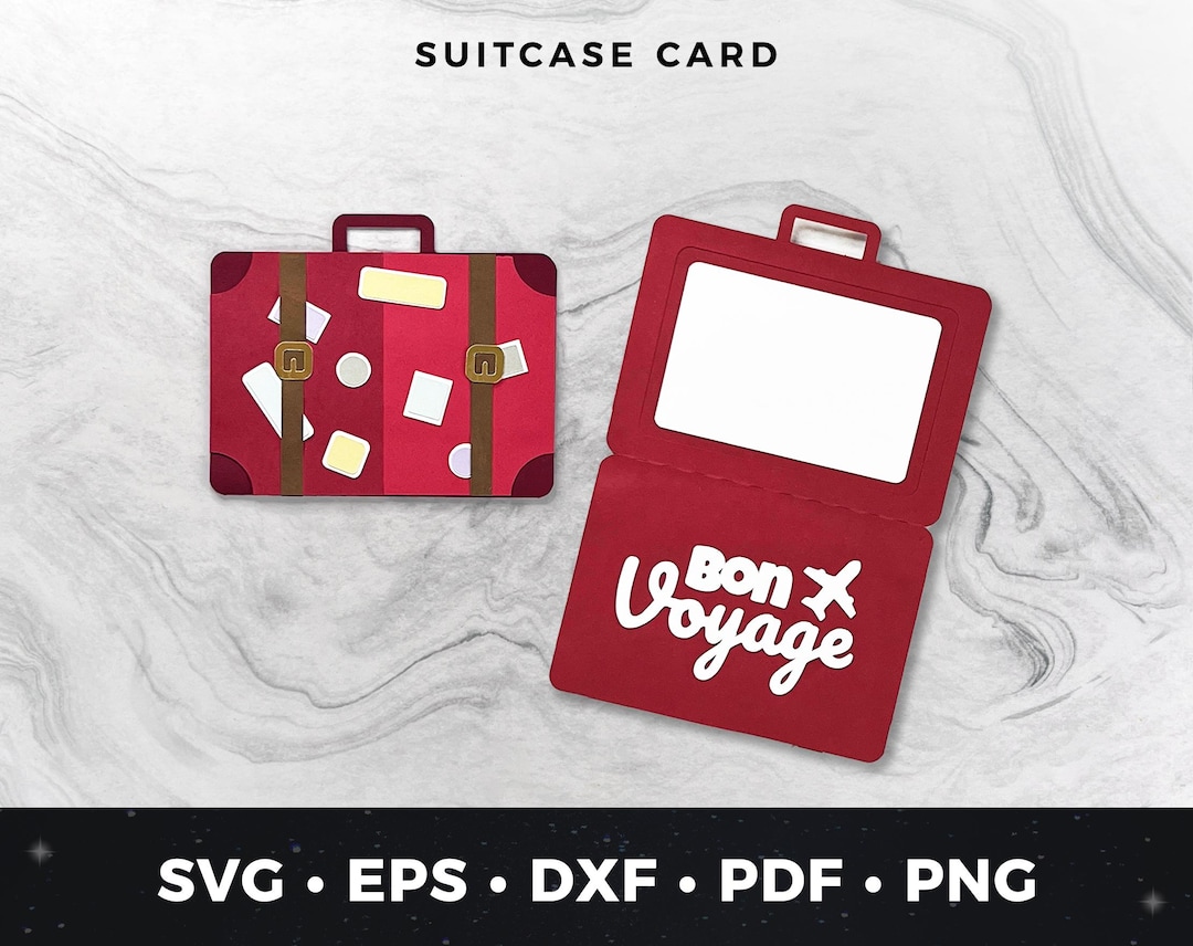 Suitcase Greeting Card SVG, Travel Card, DIY Suitcase Card, Vacation ...
