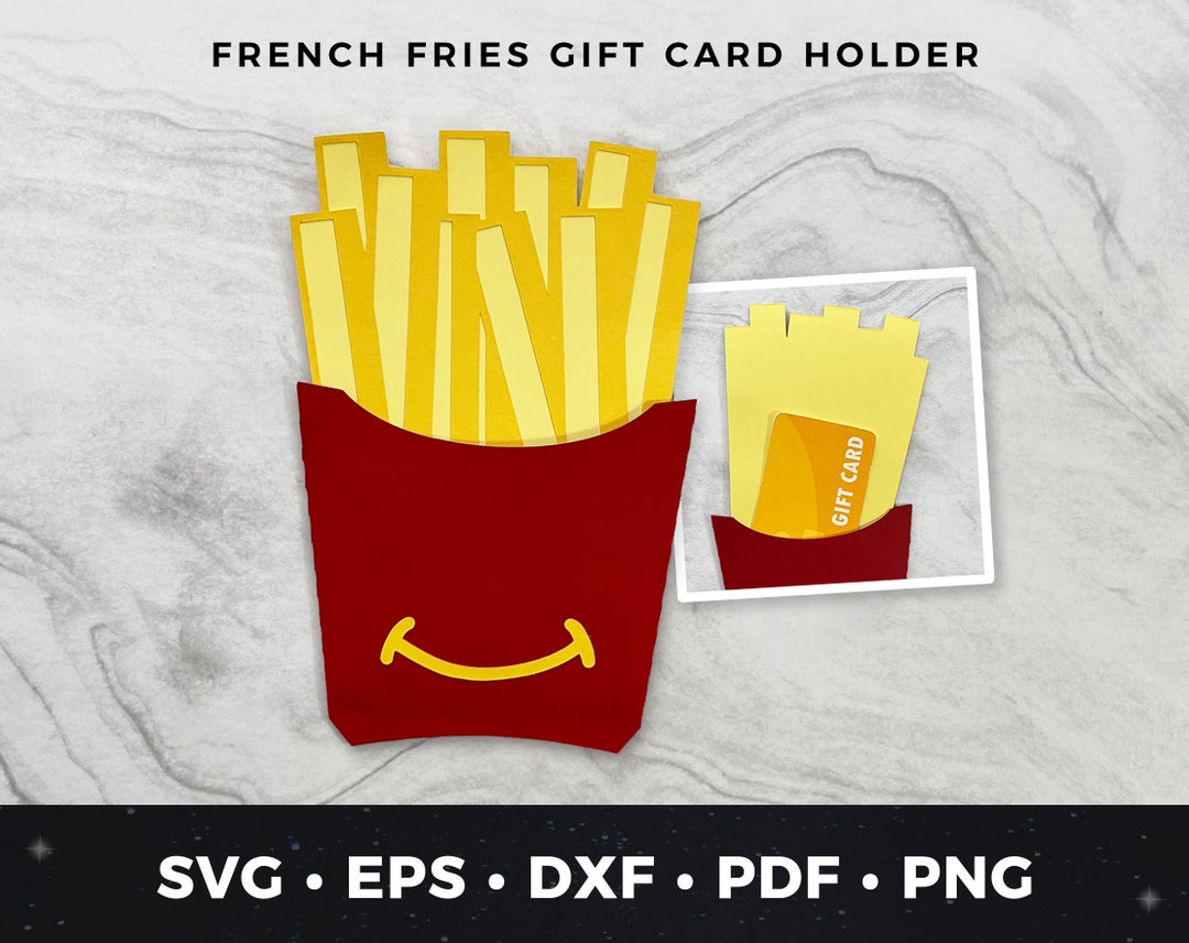 French Fries Gift Card Holder Svg, French Fry Money Holder Svg, Fast ...