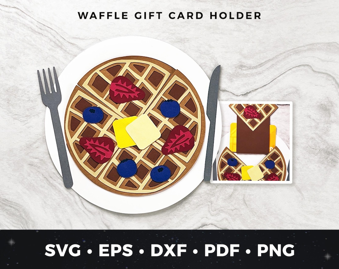 Waffle Gift Card Holder SVG, Breakfast Gift Card Svg, Waffle Money ...