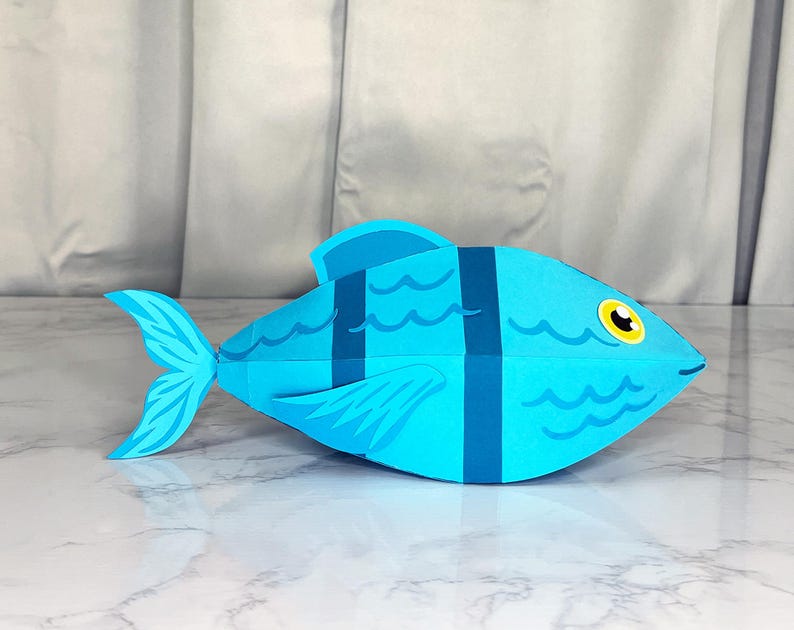 3D Fish Gift Box SVG, Paper Fish Favor Box Template, Fishing Gift Treat ...