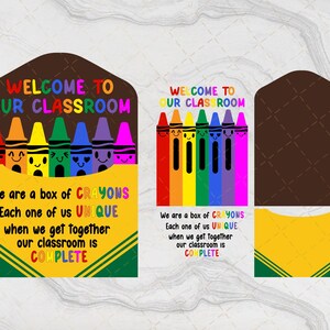 Classroom Crayon Welcome Sign, Teacher Classroom Door Sign Svg, DIY ...