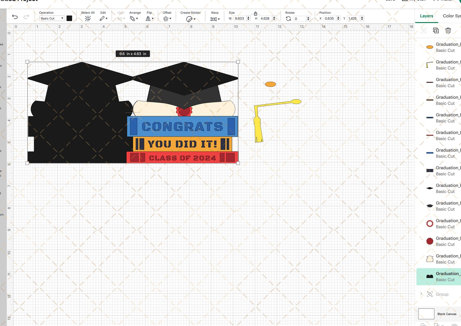 Graduation Card Svg Cut File, DIY 2024 Grad Card Svg, Class of 2024 ...