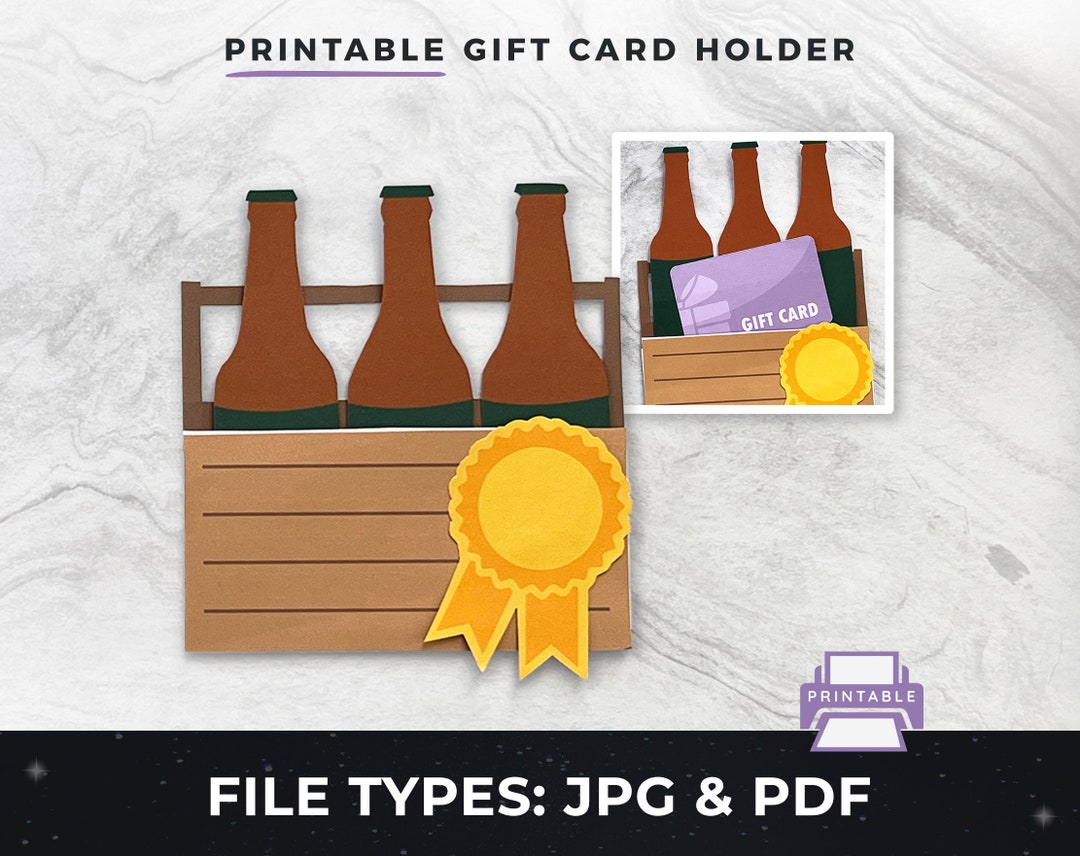 Printable Beer Gift Card Holder Pdf, DIY Beer Lover Gift Card Jpg | DIY ...