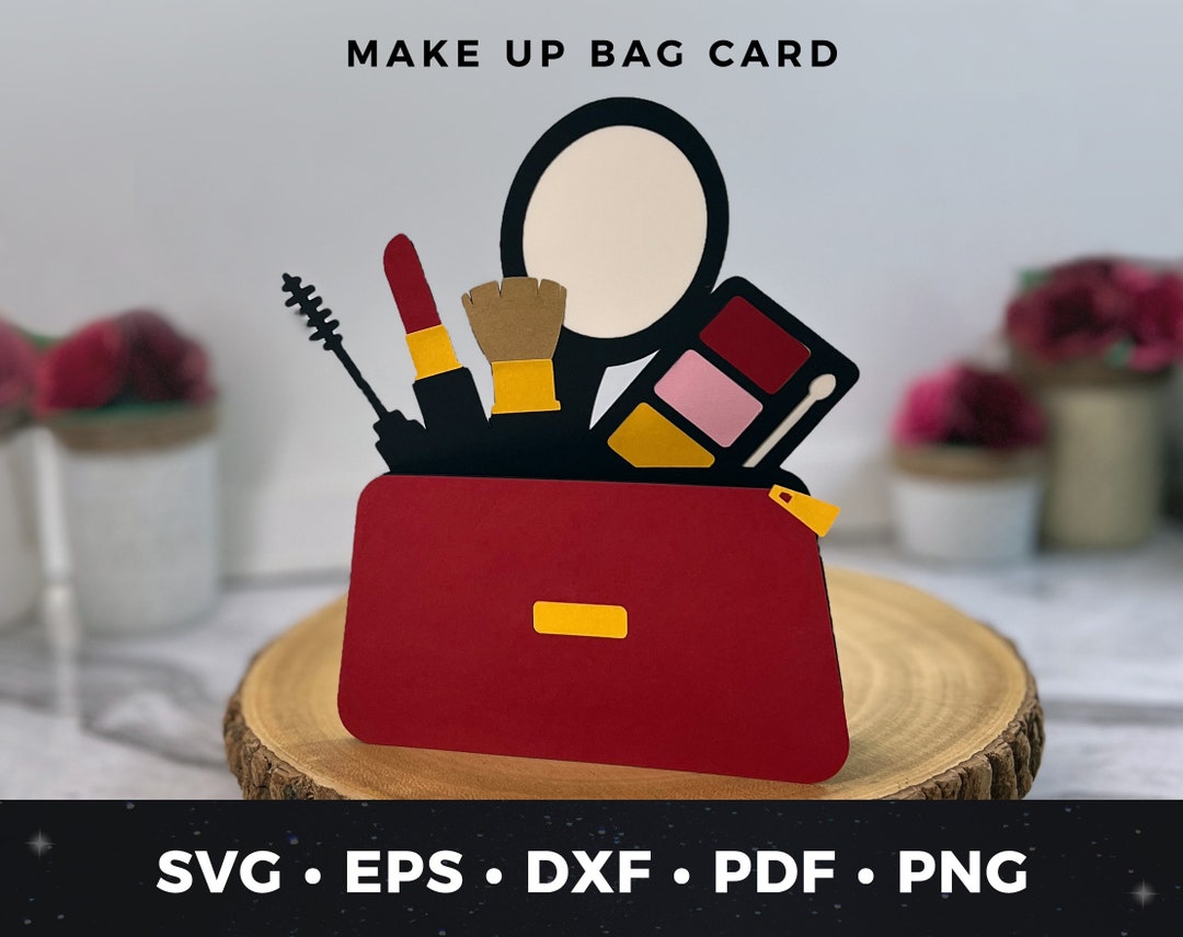 Makeup Card Svg, Makeup Birthday Card Svg, Makeup Bag Cut File Svg ...
