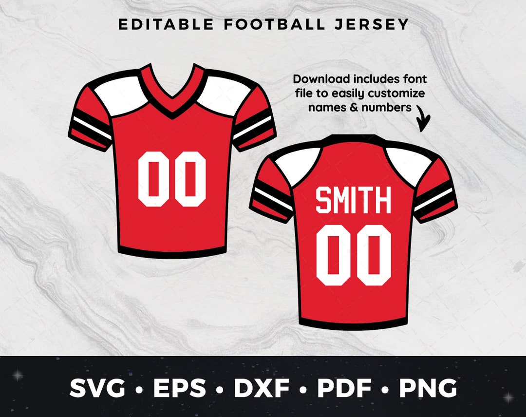 Football Jersey Svg Png Pdf Dxf Eps, Football Print File, Football Cut ...