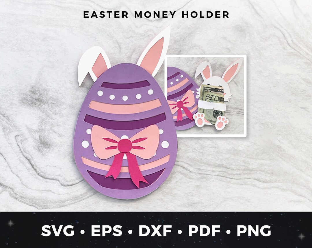 Fun Easter Bunny Money Holder SVG | Easter Money Holder Cut, Easter ...