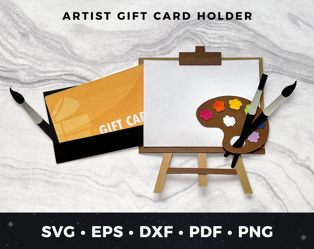Artist Gift Card Holder Svg, Art Easel Svg, Art Teacher Gift, Artist ...