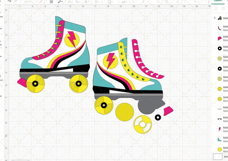 80s Rollerskate Svg Png Pdf Dxf Eps, Retro Skate Clipart, Vintage ...