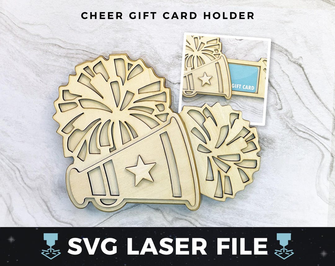 Cheer Gift Card Holder Svg, DIY Wood Cheer Coach Gift Card Holder ...