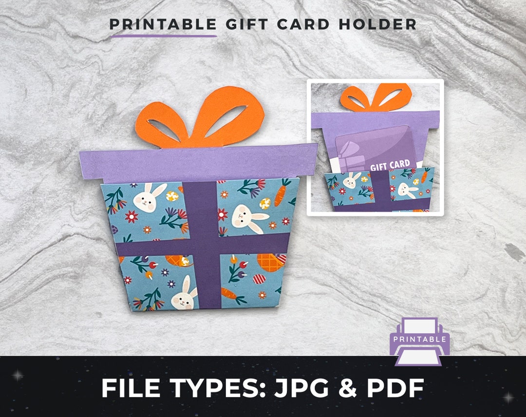 Printable Easter Gift Card Holder, Print Easter Bunny Money Holder Gift ...