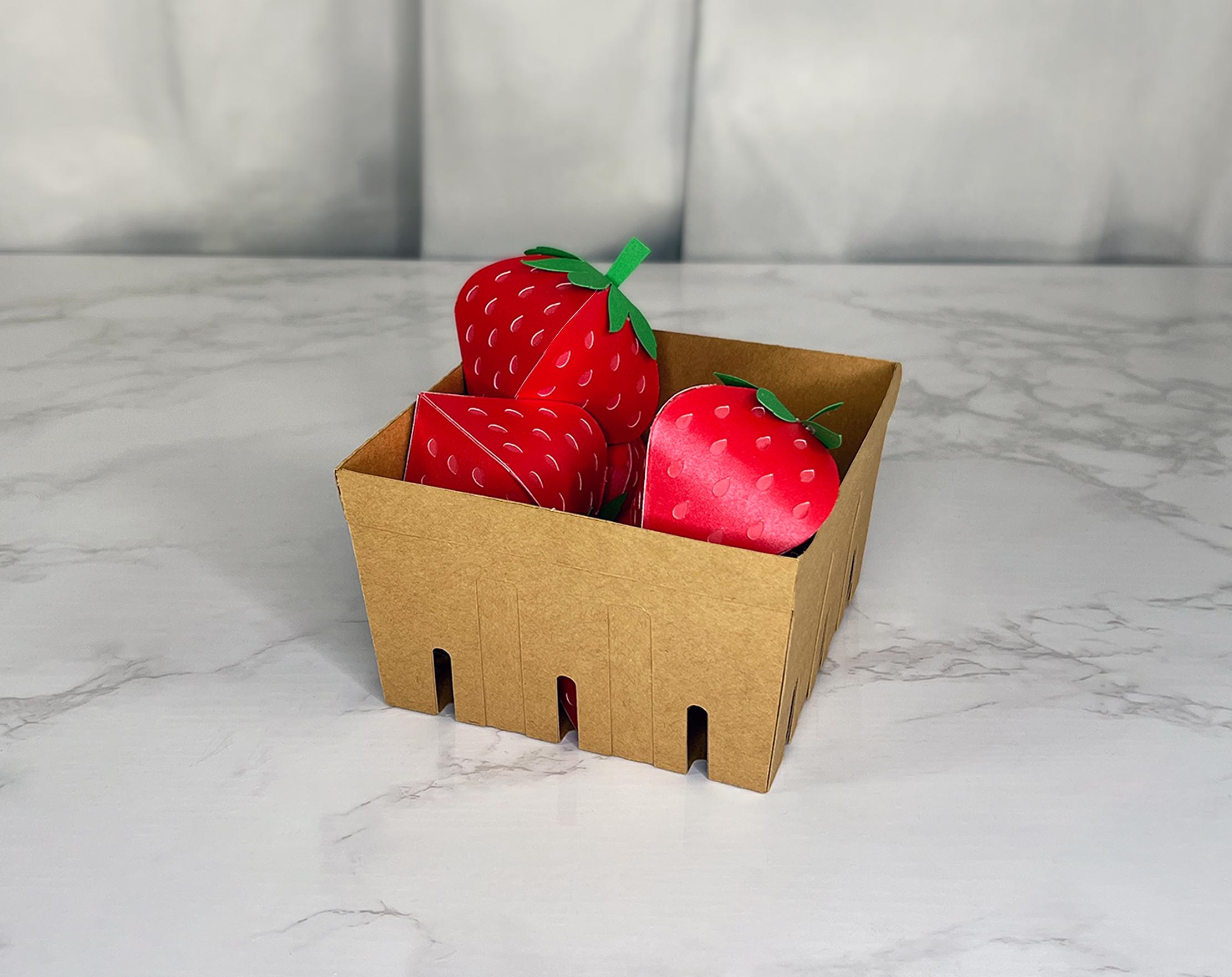 Strawberry Basket SVG, 3D Paper Berry Basket With Strawberries, Summer ...