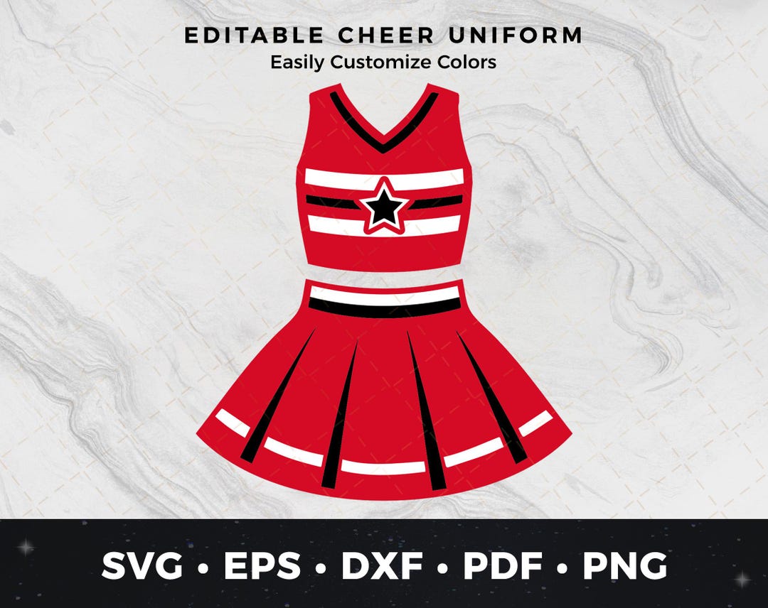 Cheer Uniform Svg Png Pdf Dxf Eps, Cheer Print File, Cheer Cut File ...