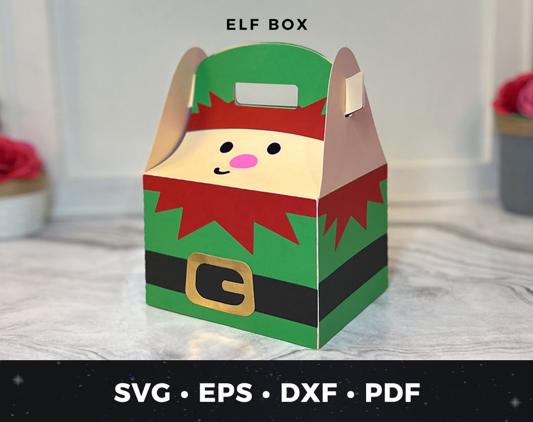 Christmas Elf Gift Box SVG Cut File, DIY Holiday Elf Box Svg, 3D ...