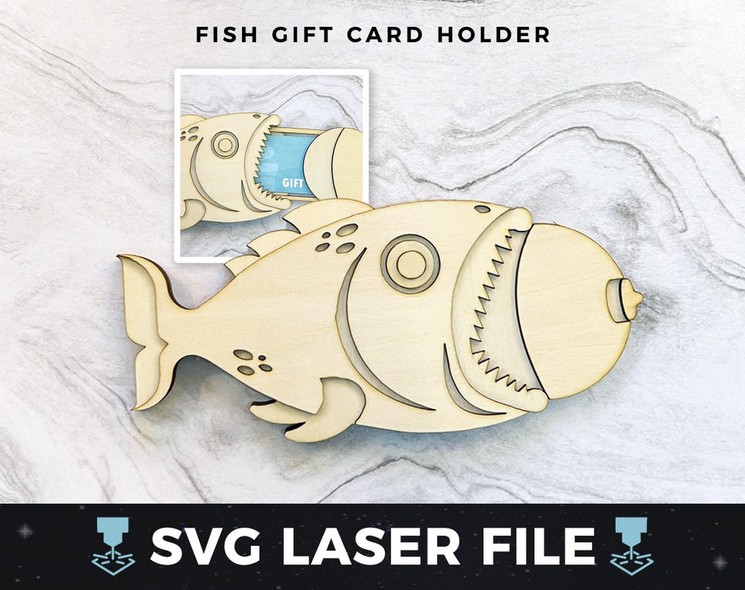 Fish Gift Card Holder Svg, DIY Wood Fishing Gift Card Holder, Fisherman ...