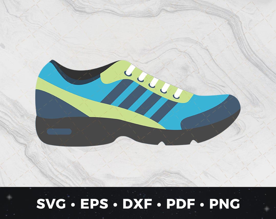 Running Shoe Svg Png Pdf Dxf Eps, Athletic Sneaker Clipart, Sports Cut ...