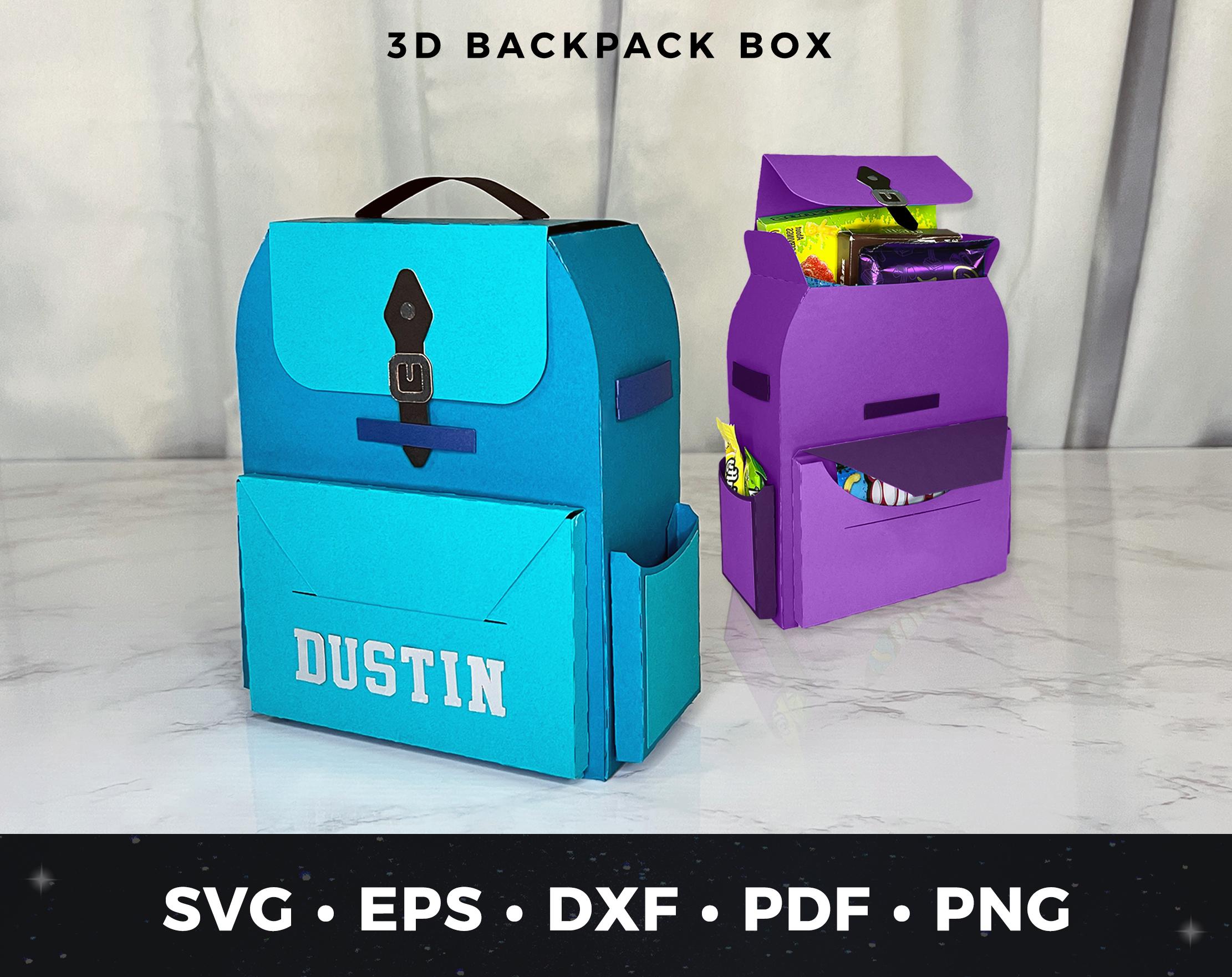 School Backpack Favor Box SVG, 3D Back to School Gift Box, DIY Teacher ...