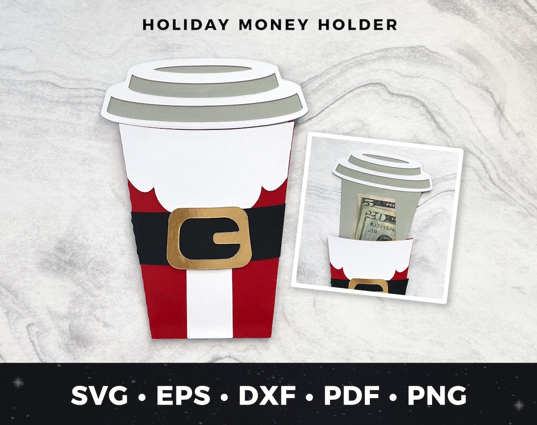 Christmas Santa Money Holder Svg, Christmas Money Holder Cut File ...