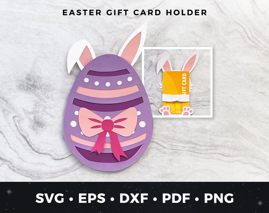 Easter Bunny Gift Card Holder SVG | Easter Gift Card Holder Cut, Easter ...