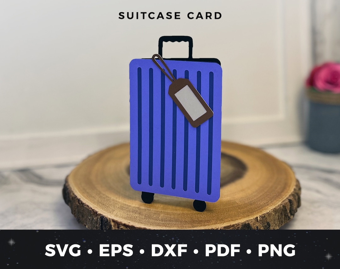 Travel Card Svg, Suitcase Card Svg, Bag Svg, Bon Voyage Card Svg, Happy ...