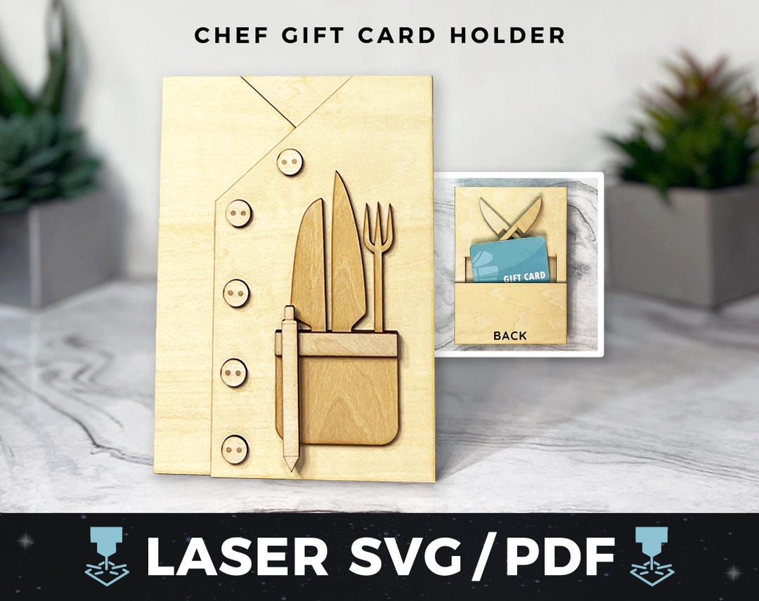 Chef Gift Card Holder Laser SVG, Culinary School Giftcard PDF, Culinary ...