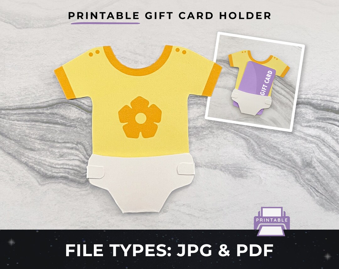 Printable Baby Shower Gift Card Holder, Printable Baby Shower Prize ...