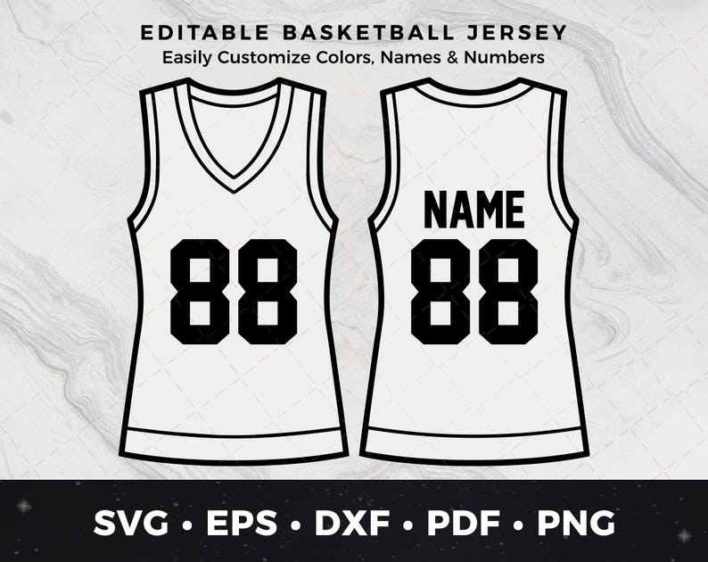 Custom Basketball Jersey SVG Png Pdf Dxf EPS, Basketball Print File ...