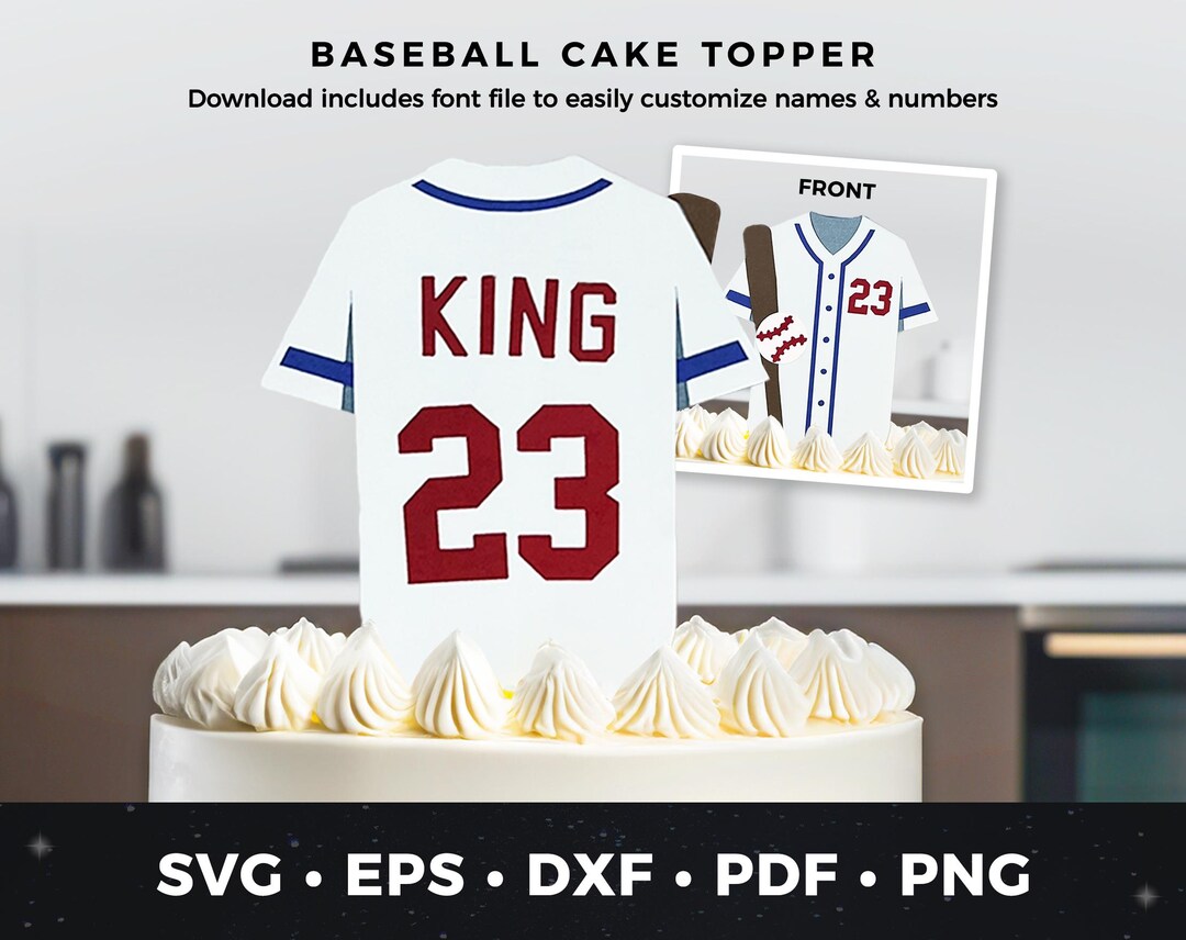Baseball Jersey Cake Topper SVG, Sports Themed Cupcake Topper, Baseball ...