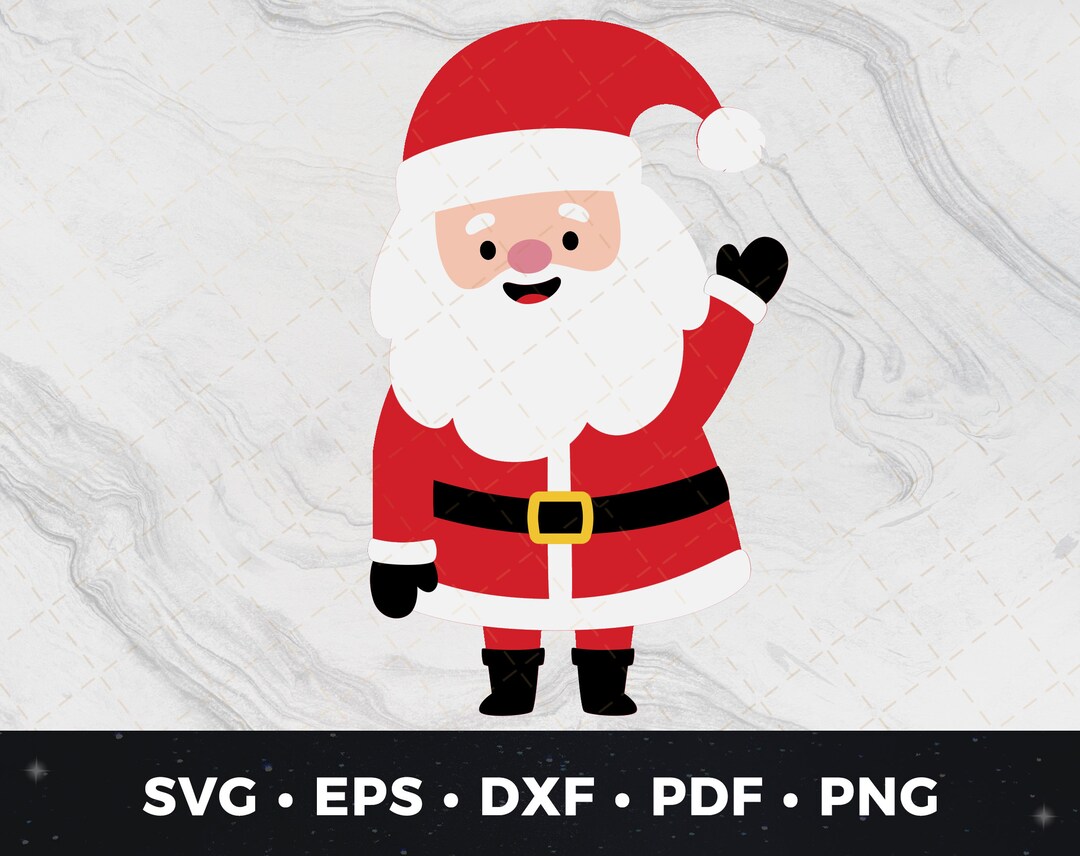 Santa Svg, Cute Santa Svg, Santa Cut File, Cute Santa Cut File, Santa ...