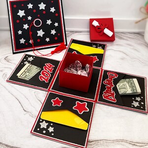 Graduation Exploding Box SVG, Graduation Box Card Holder Pdf ...