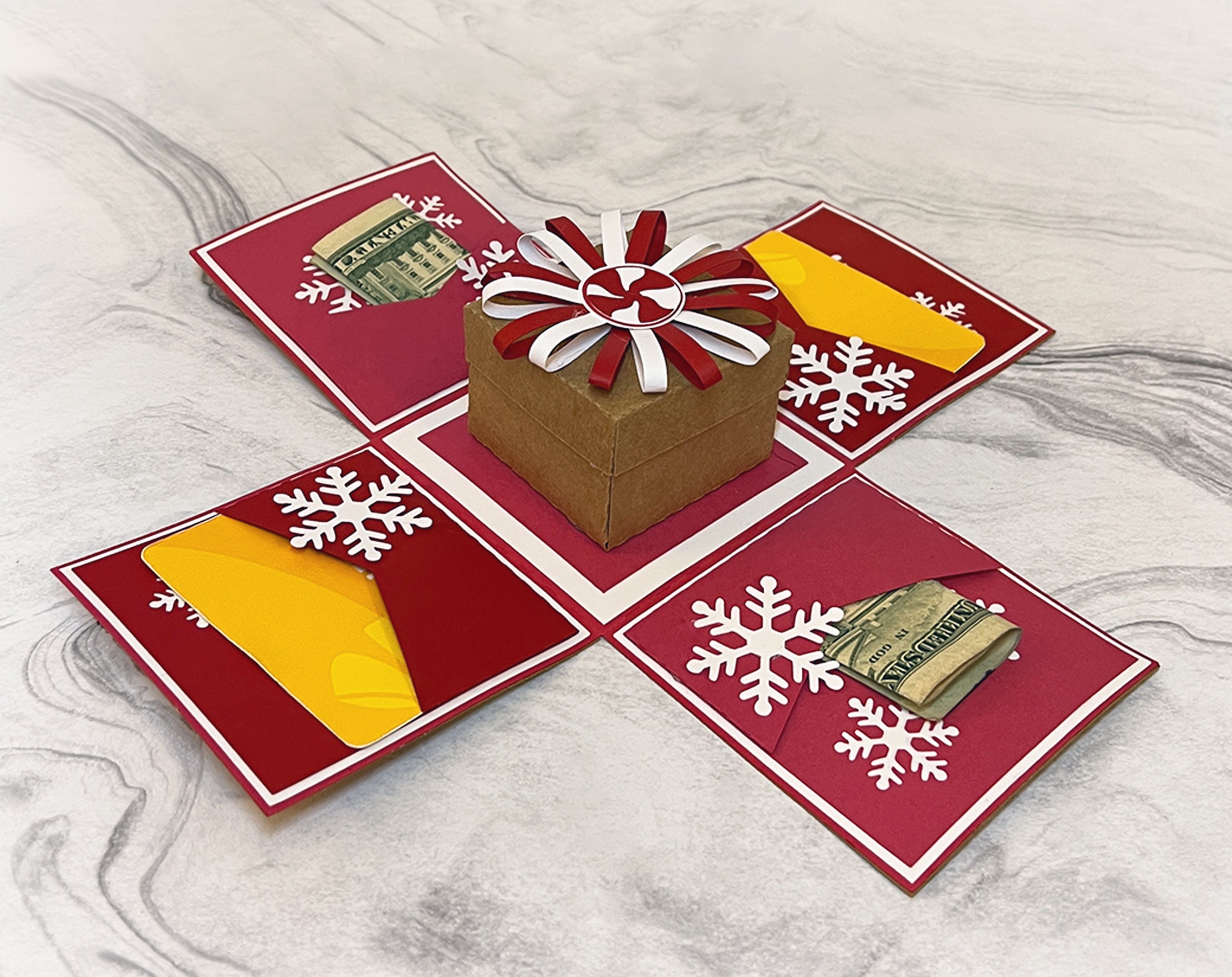 Explosion Box Christmas Gift Card Holder Svg, DIY Multi Gift Card ...