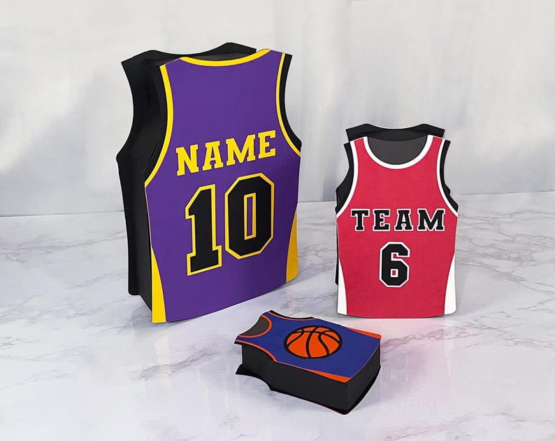Basketball Gift Box Svg, 3D Basketball Jersey Favor Box Svg, Basketball ...