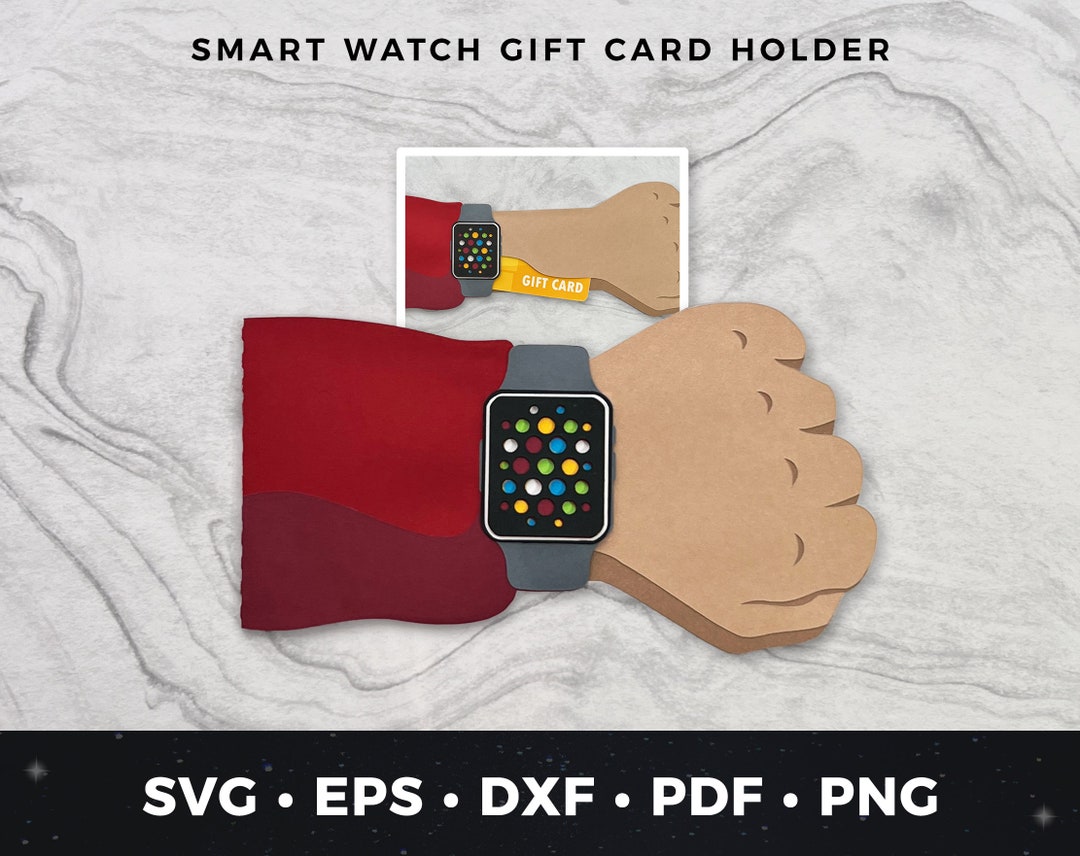 Smartwatch Gift Card Holder Svg, Smart Watch Card Cut File, Apple Gift ...