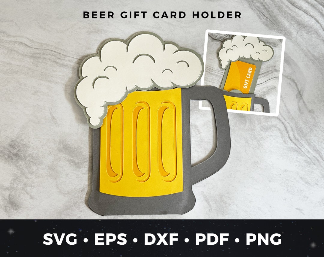 Beer Gift Card Holder Svg, Beer Mug Svg, Beer Father's Day Card Beer ...