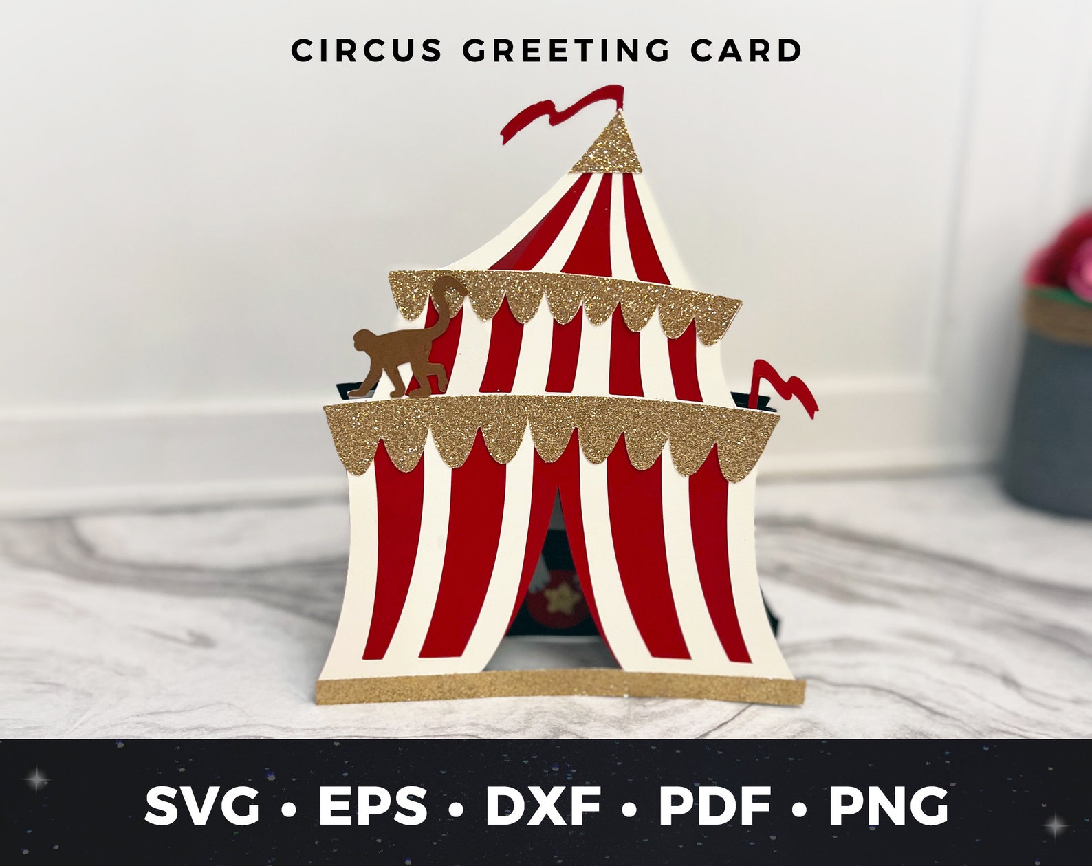 Circus Card Svg, Circus Tent Card Svg, Carnival Birthday Card Svg ...
