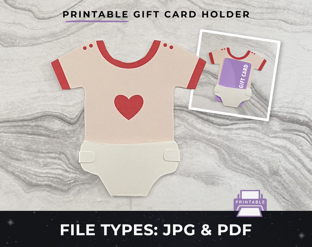 Printable Baby Shower Gift Card Holder, Printable Baby Shower Prize ...