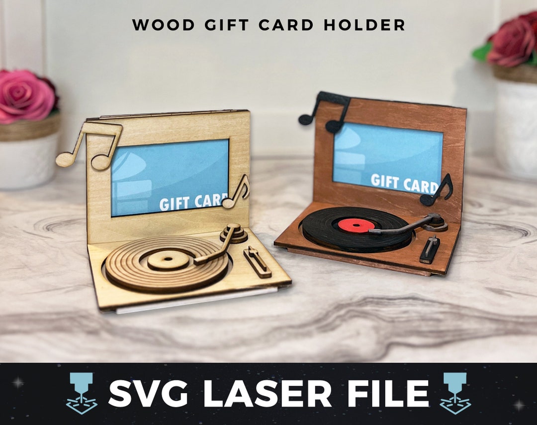 Vinyl Record Player Gift Card Holder Svg, Vintage Record Gift Card ...