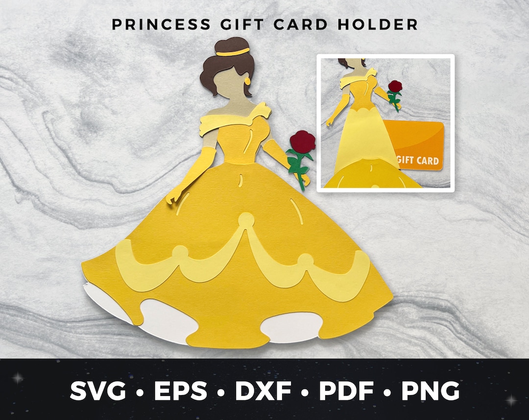 Princess Gift Card Holder Svg, Princess Cut File, Princess Birthday ...