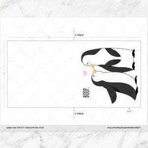Printable Penguin Card, Cute Penguin Card, Penguin Birthday Card, Cute ...