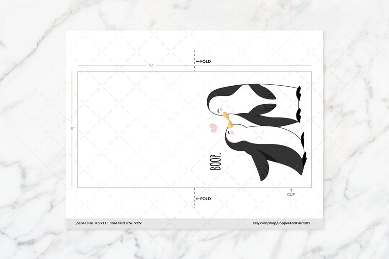 Printable Penguin Card, Cute Penguin Card, Penguin Birthday Card, Cute ...