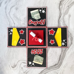 Graduation Exploding Box SVG, Graduation Box Card Holder Pdf ...