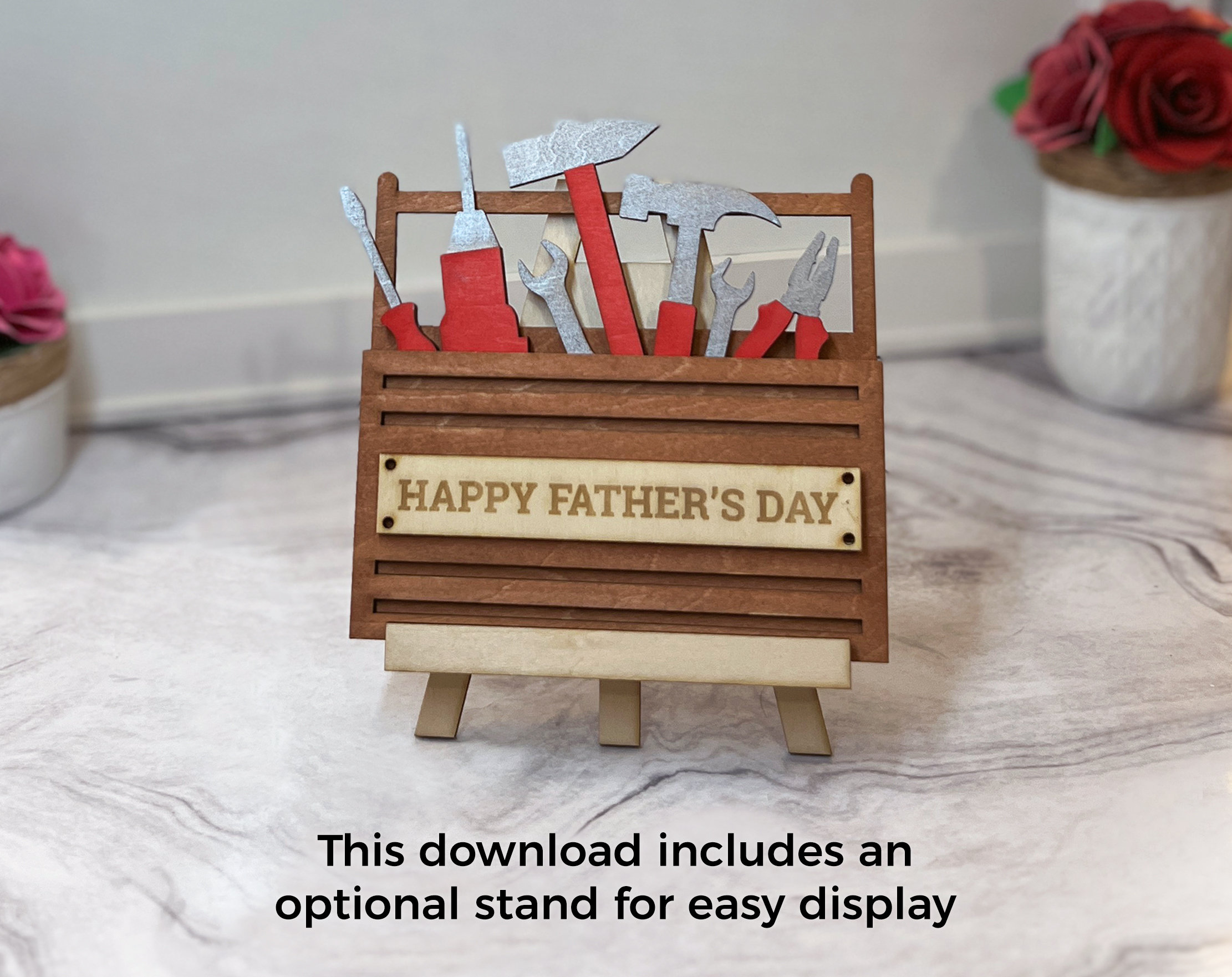 Wood Tool Box Gift Card Holder Svg, DIY Father's Day Gift Card Holder ...
